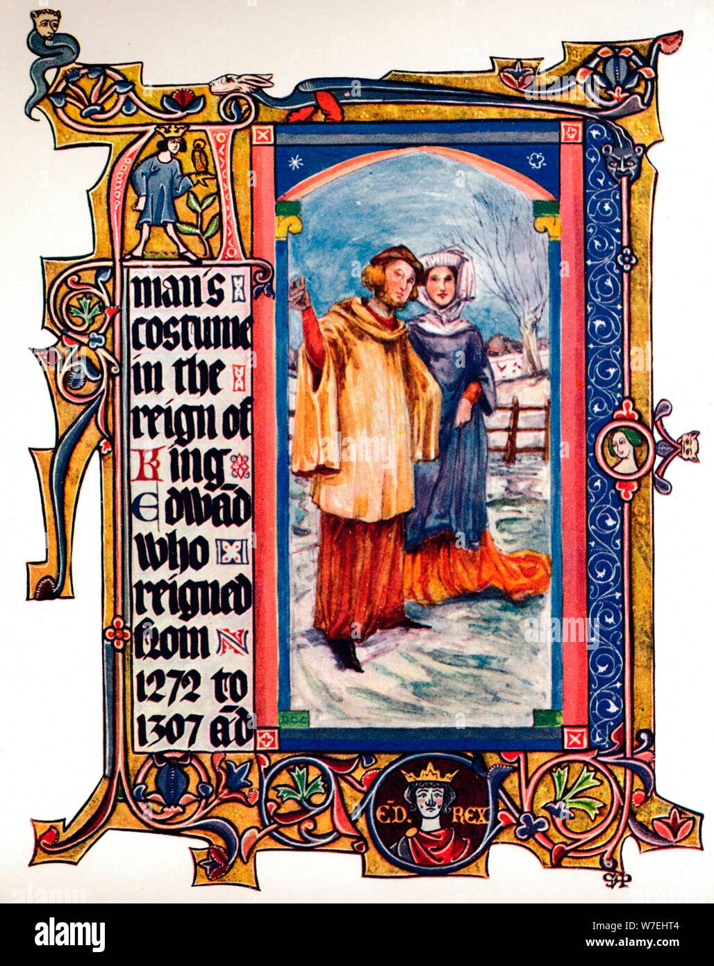 Man's Costume in the Reign of King Edward I, (1909). Artist: Unknown ...