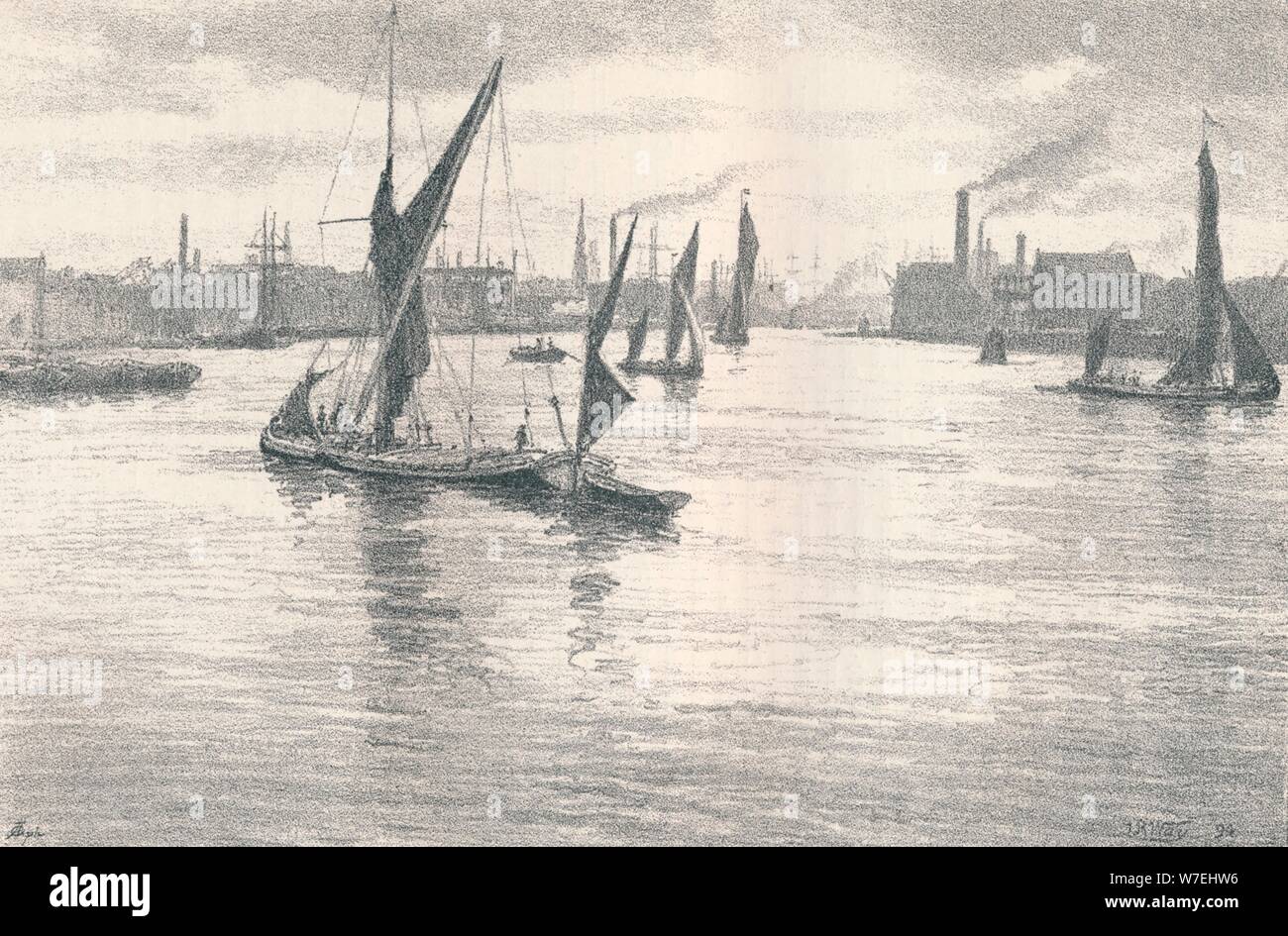 The Lower Pool. (1898). Artist: Thomas Robert Way Stock Photo - Alamy