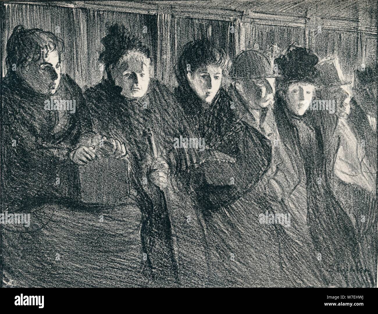 Inside A Tramcar, 1896, (1898). Artist: Theophile Alexandre Steinlen ...