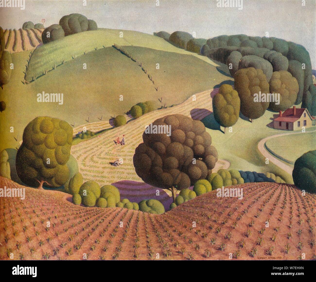 Grant wood landscape hi-res stock photography and images - Alamy