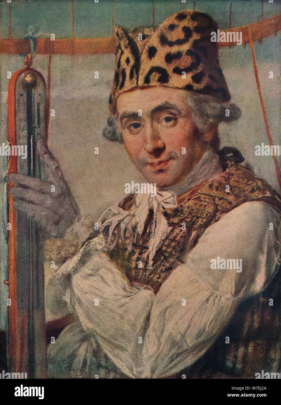 Dr John Jeffries, American balloonist, 1786. (1911). Artist: Unknown ...