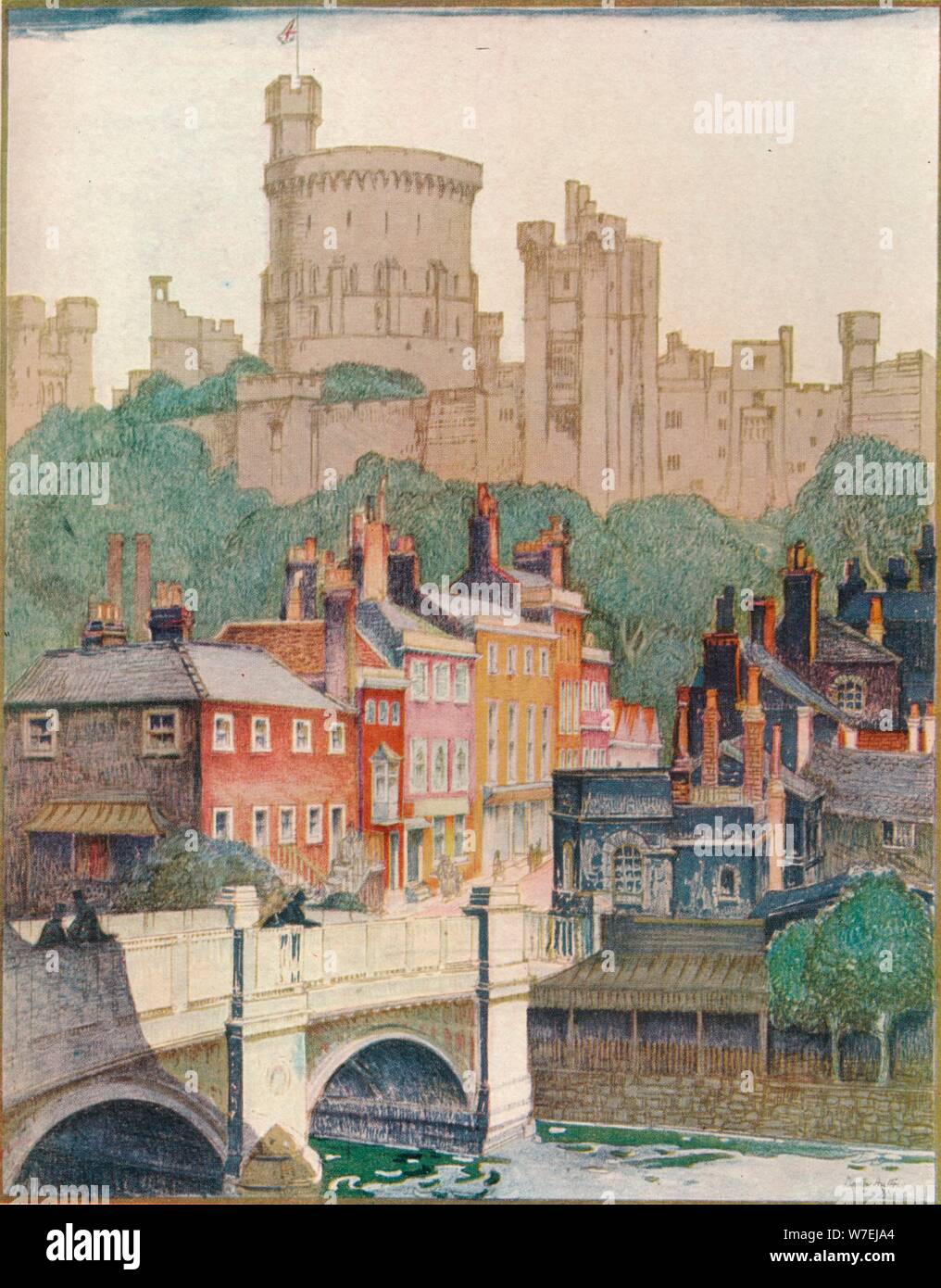Windsor Castle, 1922. (1924). Artist: Dorothy Hutton Stock Photo - Alamy