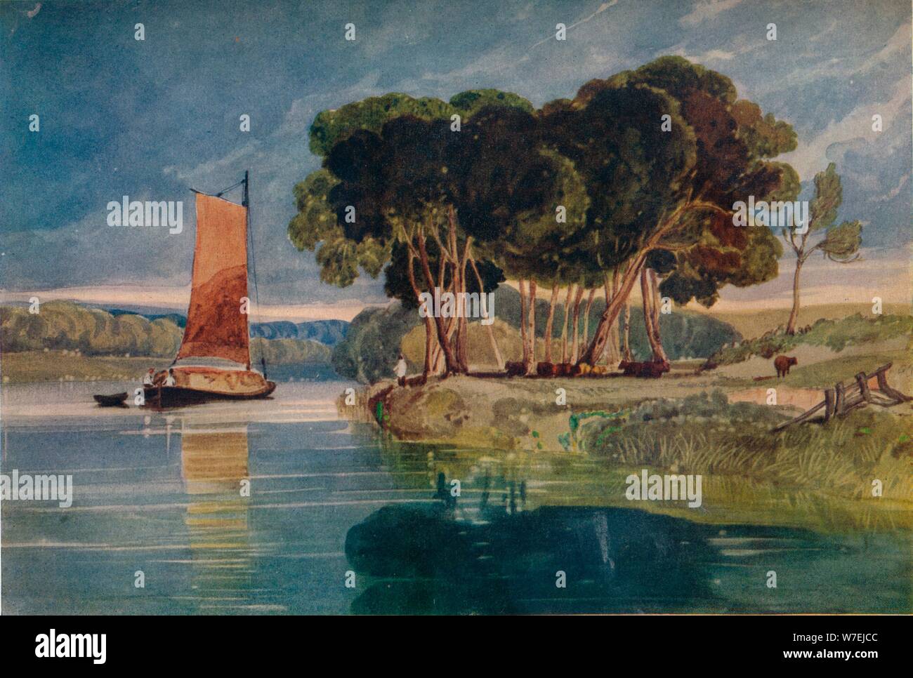 A River Scene, c1800-1842, (1924). Artist: John Sell Cotman Stock Photo ...