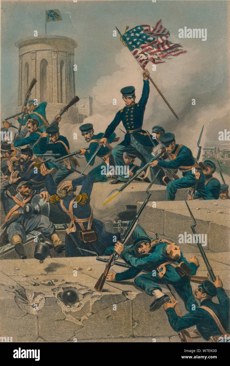 Storming of Chapultepec, 1877. Artist: Unknown Stock Photo - Alamy