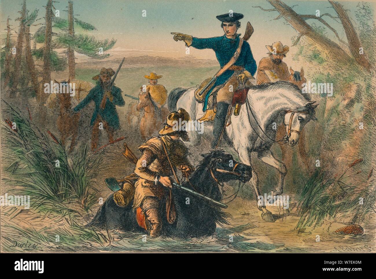 Major Washington on his mission to the French Commander, Artist ...