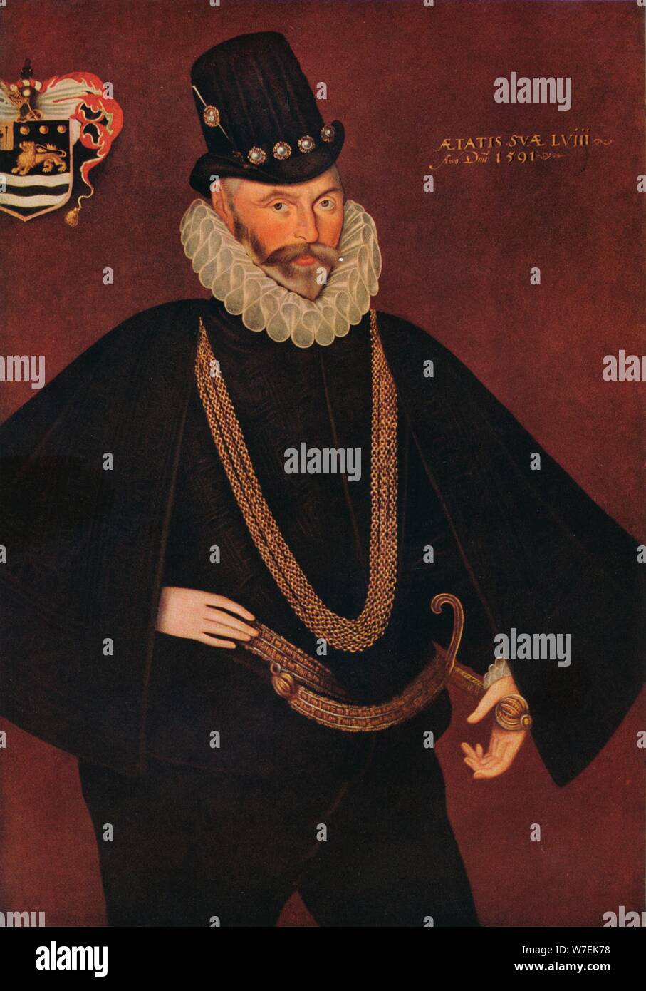 'Sir John Hawkins', 1591. Artist: Hieronimo Custodis Stock Photo - Alamy