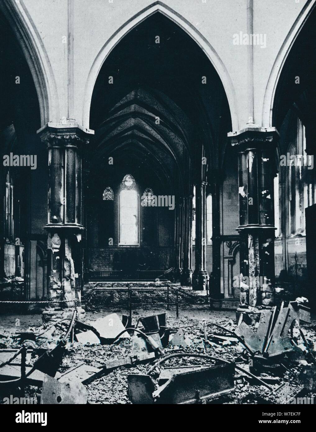 'Interior of the Temple Church after the fire', 1941. Artist: Unknown ...