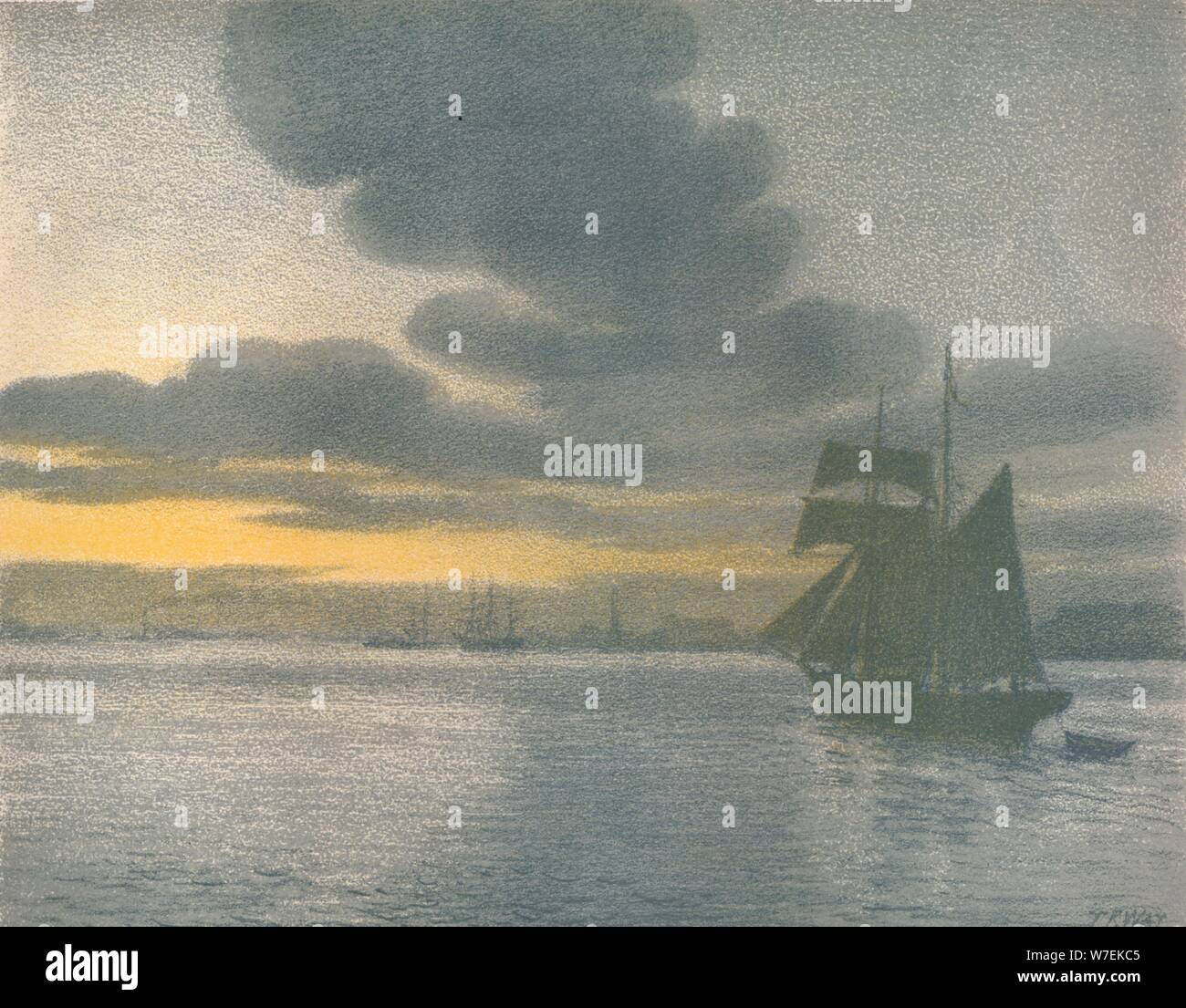 'The Lower Thames', c1900. Artist: Thomas Robert Way Stock Photo - Alamy