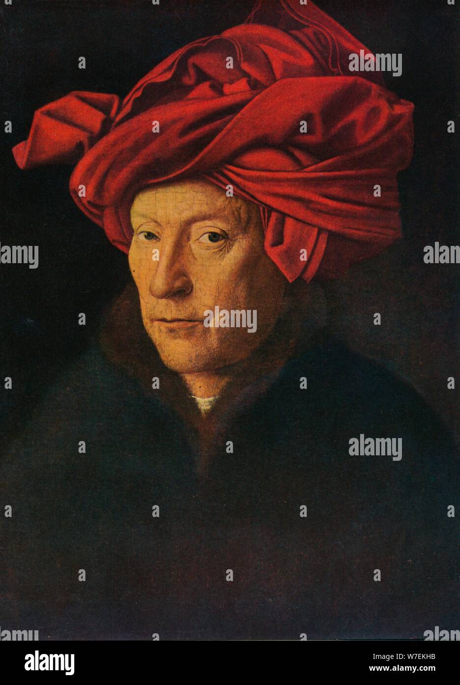 'Portrait of a Man (Self Portrait?)', 1433. Artist: Jan van Eyck Stock ...