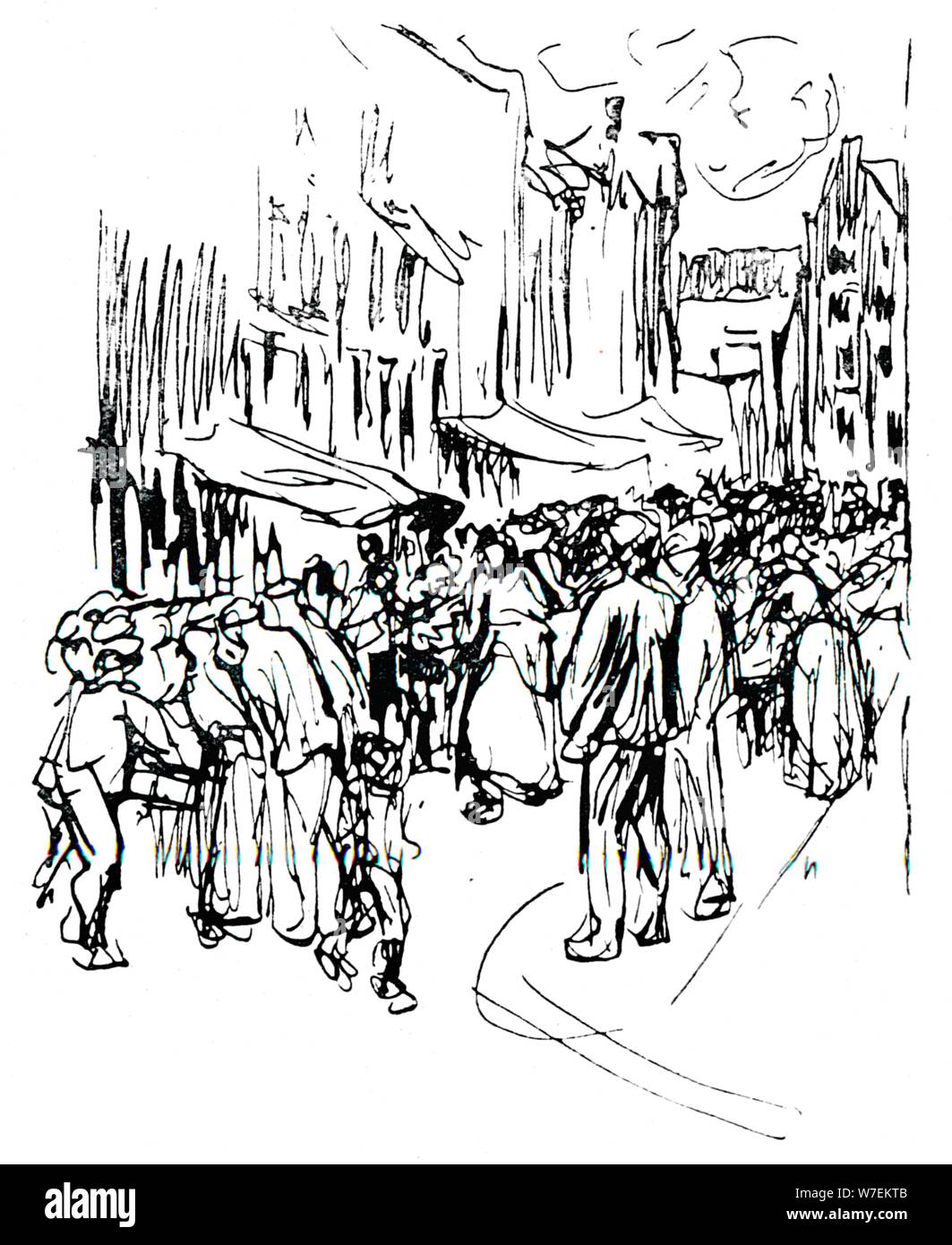 'Pen and ink study', c19th century. Artist: Max Liebermann Stock Photo ...