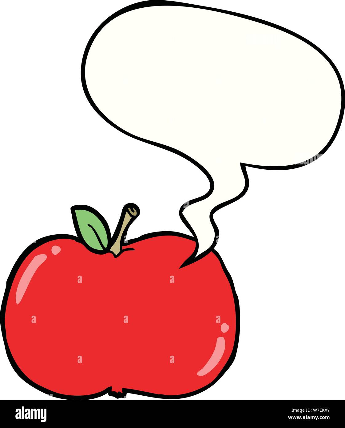 cartoon apple with speech bubble Stock Vector Image & Art - Alamy