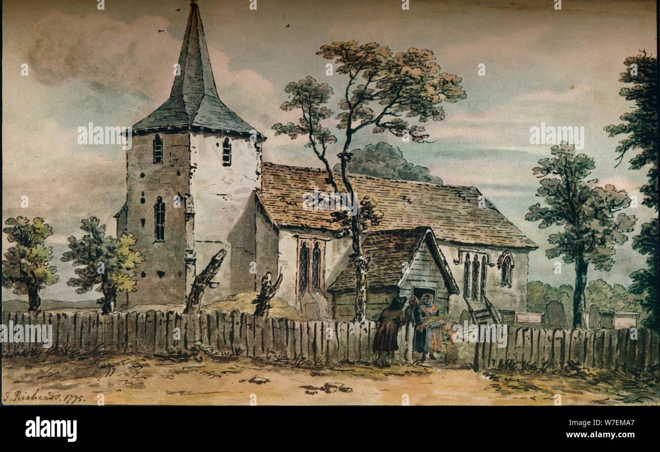 'Downe Church, Kent', 1775. Artist: John Inigo Richards Stock Photo - Alamy