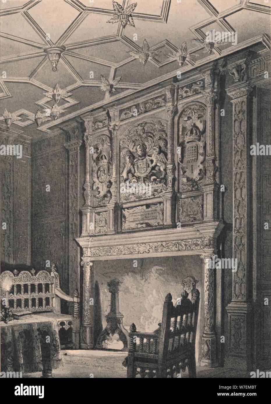 Interior of an old house at Enfield, Middlesex, known as `Queen ...
