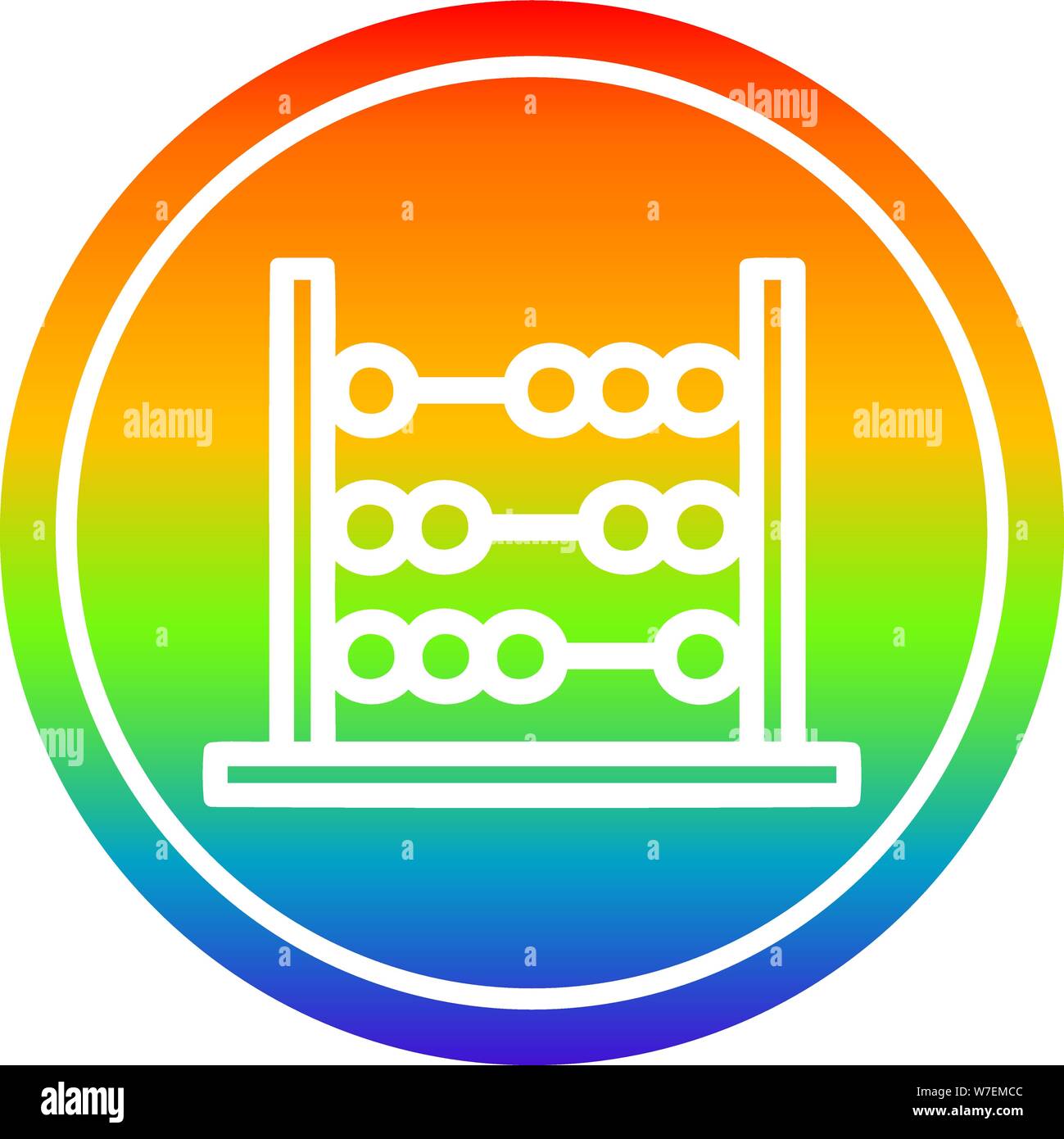 traditional abacus circular icon with rainbow gradient finish Stock ...