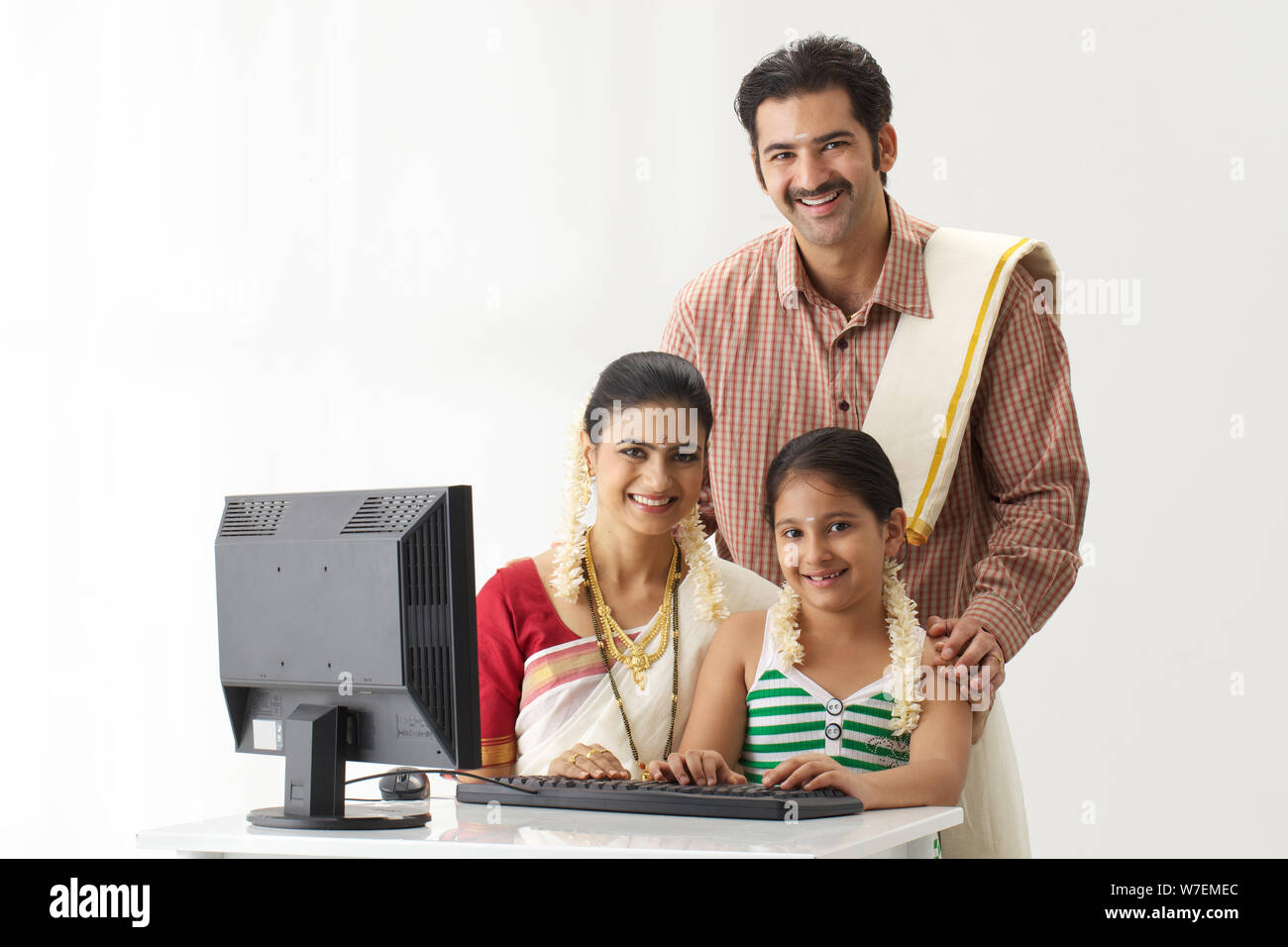 Child using desktop computer at home hi-res stock photography and ...