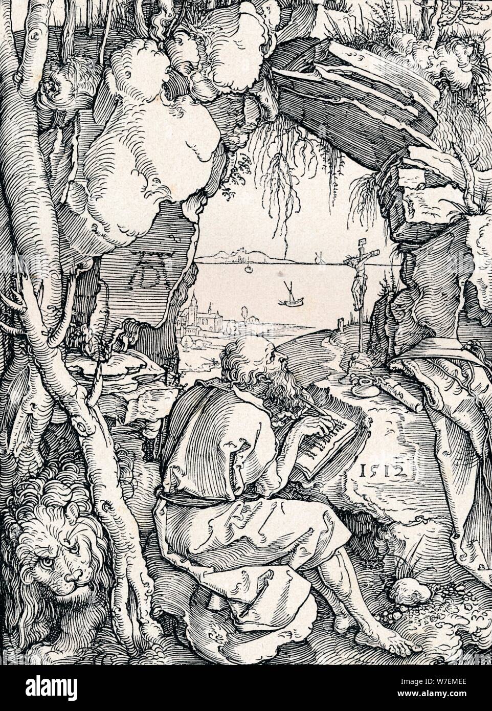 'St Jerome in a Cave', 1512 (1906). Artist: Albrecht Durer Stock Photo ...