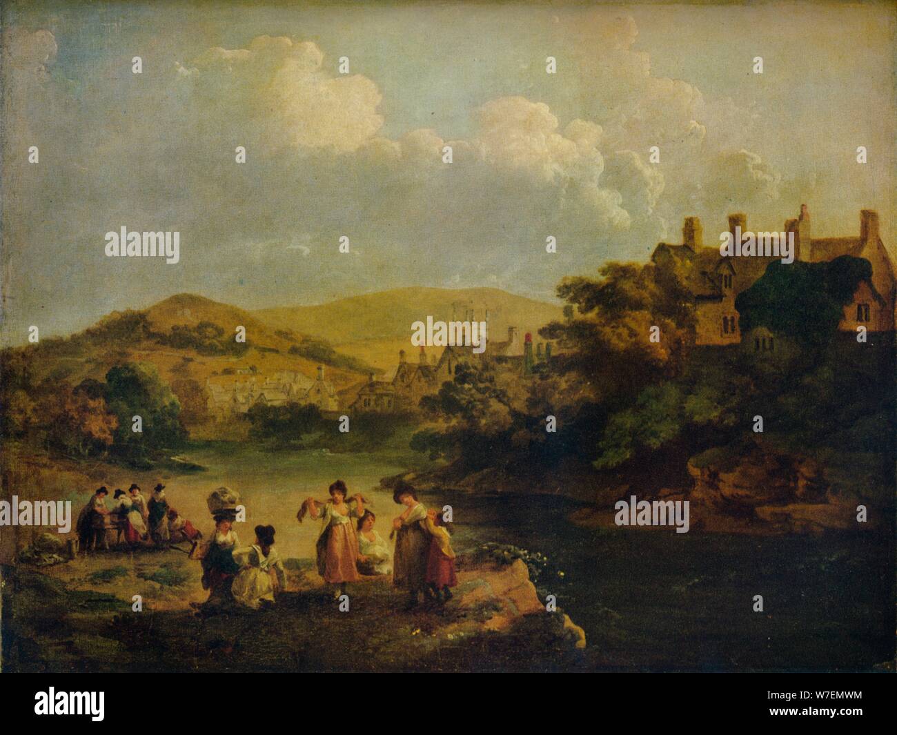 'Women Washing Clothes in a Welsh Stream', 1790. Artist: Julius Caesar ...