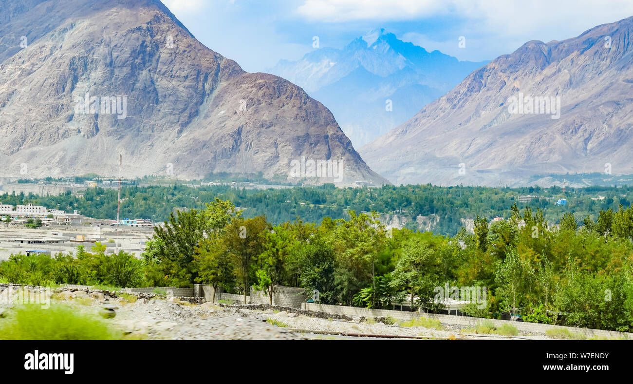 landscape of beautiful mountains and vallies of northern areas of ...