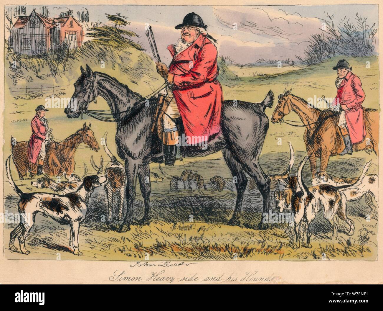 'Simon Heavy - side and his Hounds', 1865. Artists: Hablot Knight ...