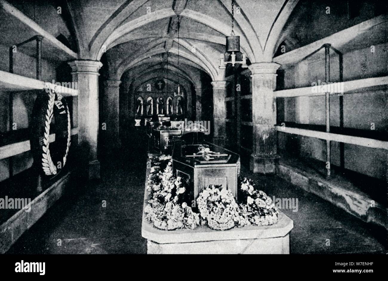 The crypt under the chancel of St George's Chapel, Windsor Castle, 1910 ...