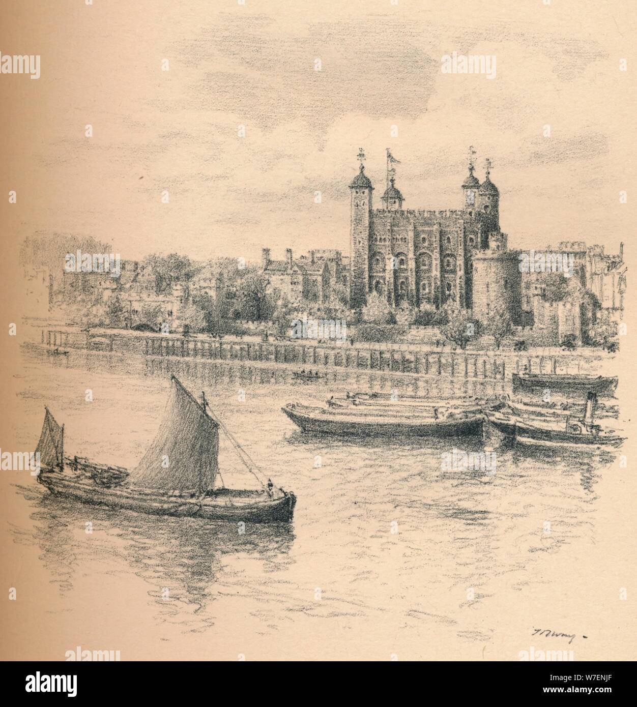 'The Tower of London From Tower Bridge.', 1902. Artist: Thomas Robert ...