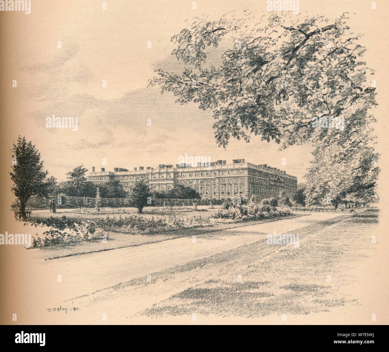 'The Garden Fronts of Hampton Court Palace', 1902. Artist: Thomas ...