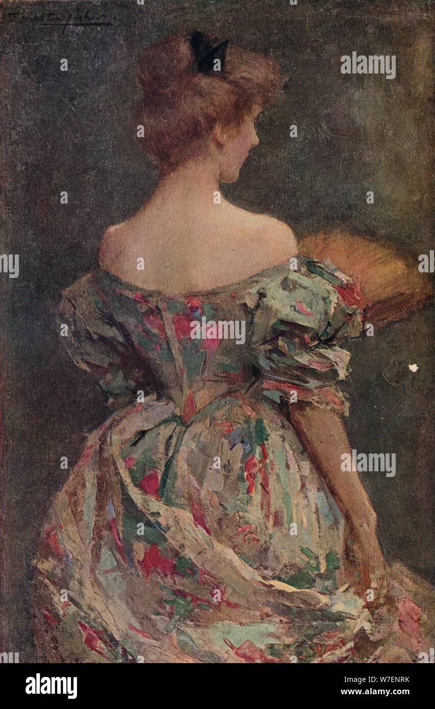 'The Flowered Gown', c19th century. Artist: Samuel Melton Fisher Stock ...