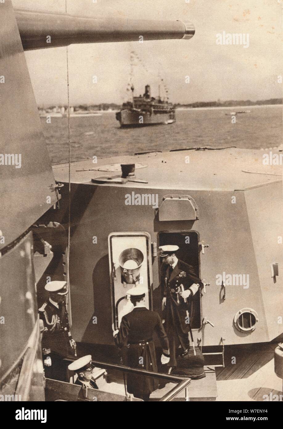 'King George VI in the gun turret of H.M.S Southampton', 1937. Artist ...