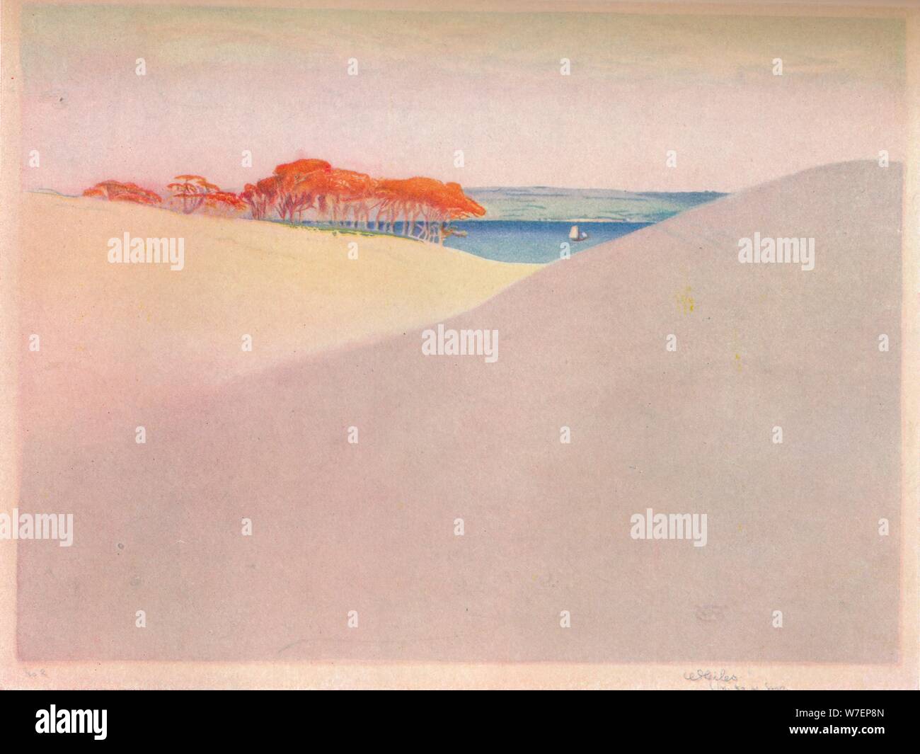 'Sand Dunes, Denmark', c1917. Artist: William Giles Stock Photo - Alamy