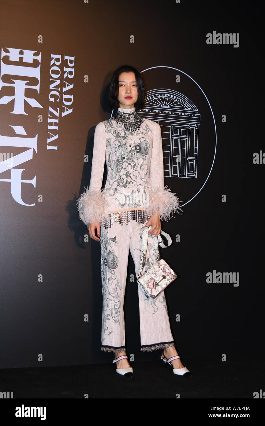 Chinese model and actress Du Juan poses at the unveiling ceremony for ...