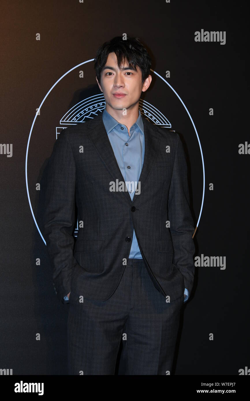 Chinese actor Kenny Lin or Lin Gengxin poses at the unveiling ceremony ...