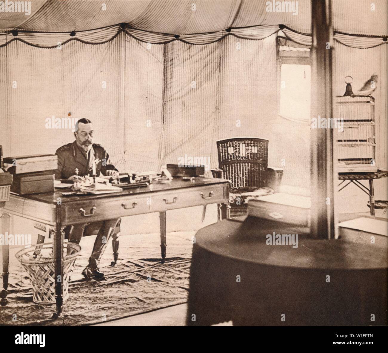 'King George with his pet parrot', 1936. Artist: Unknown Stock Photo ...