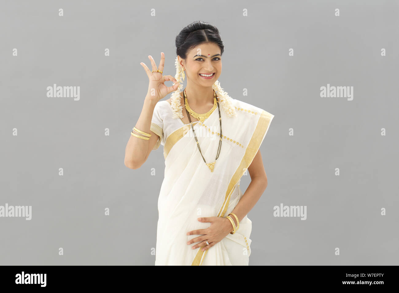 Woman Showing Ok Sign High Resolution Stock Photography and Images - Alamy