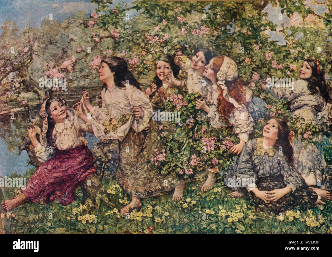 'A Spring Roundelay', 1910 (1935). Artist: Edward Atkinson Hornel Stock ...