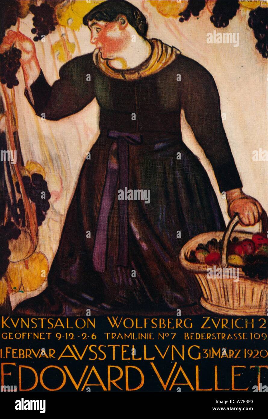 'Poster by Edouard Vallet, for his exhibition at the Wolfsberg Gallery ...