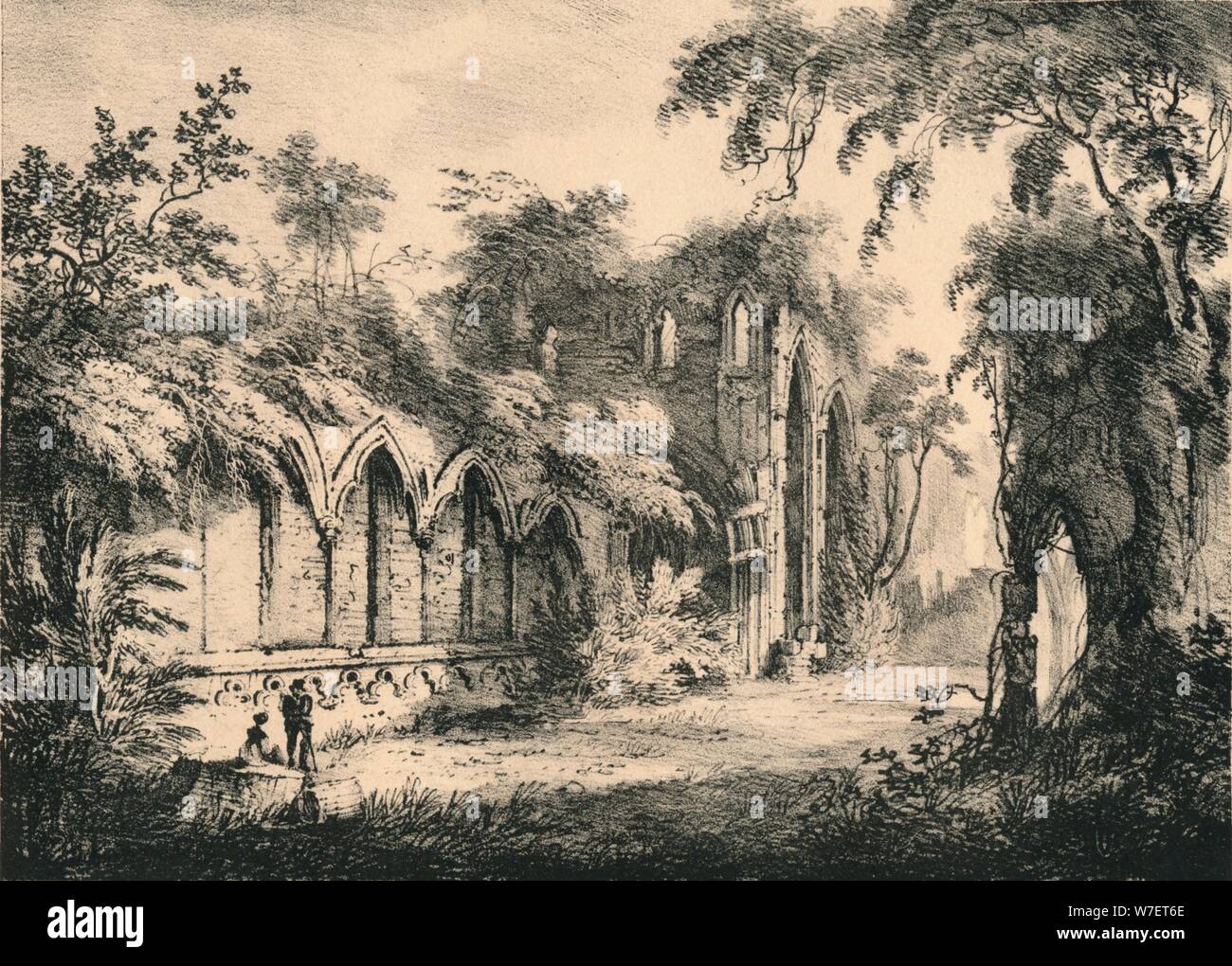 Engraving of the fountains abbey hi-res stock photography and images ...