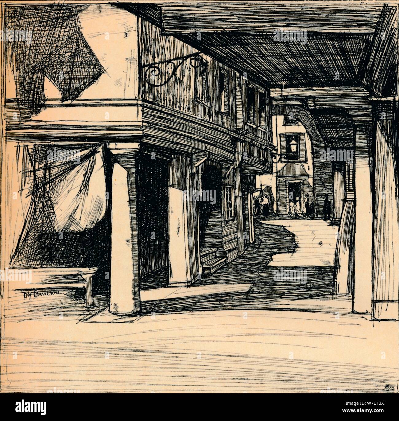 'Venetian Street', 1900. Artist: David Young Cameron Stock Photo - Alamy