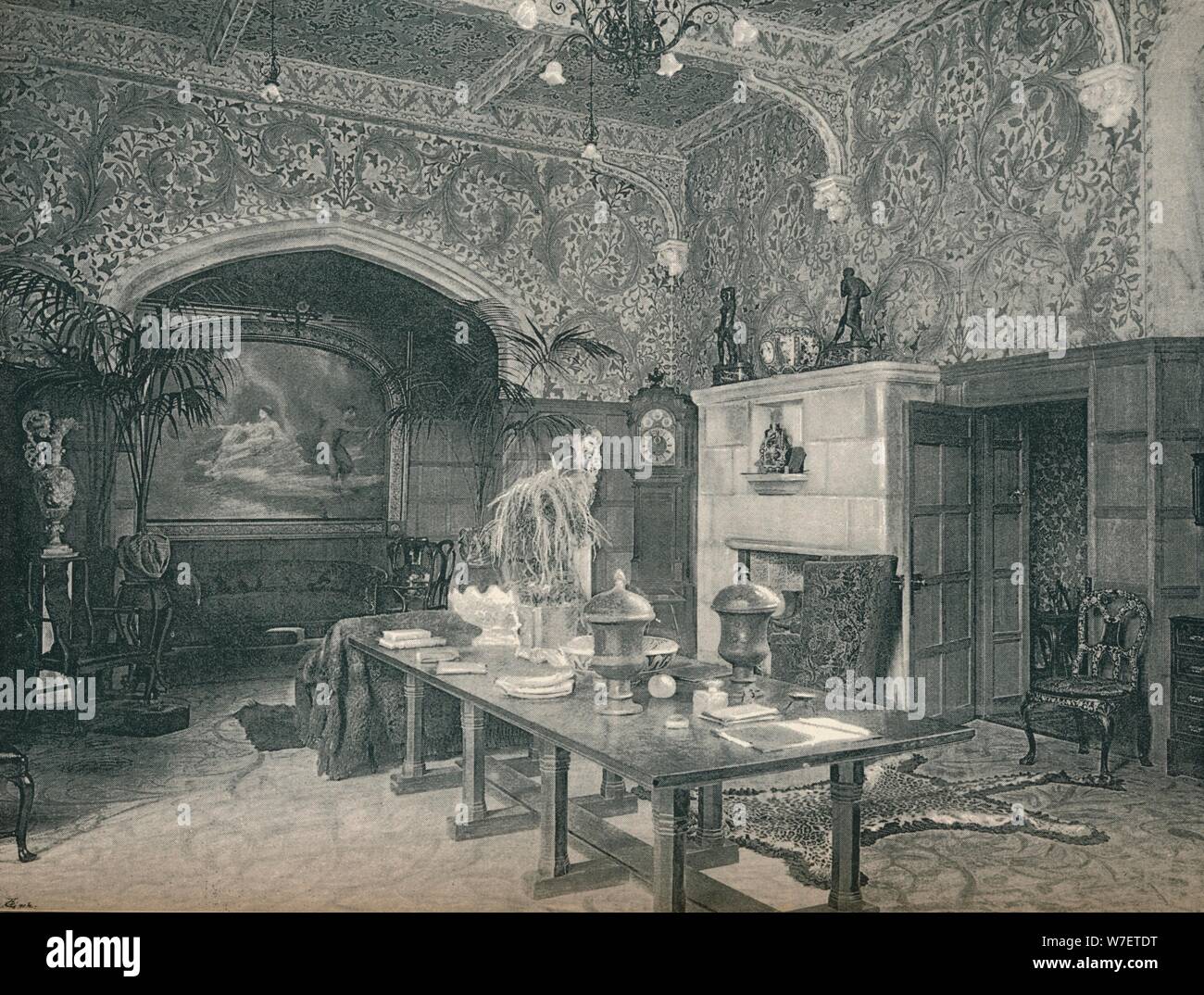 The Entrance Hall of Stanmore Hall, c1891. Artist: Unknown Stock Photo ...