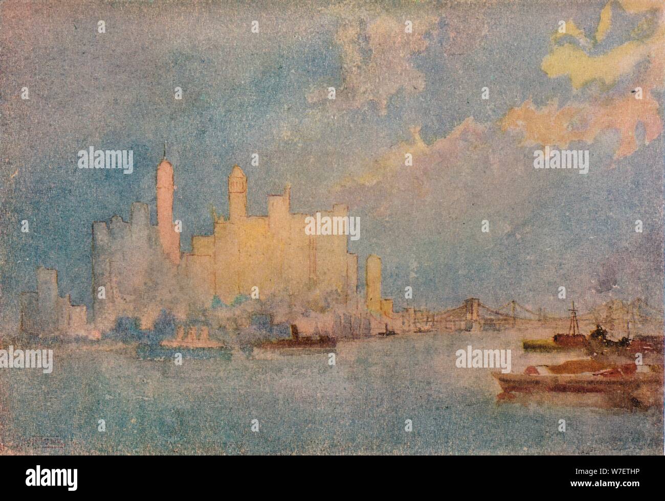 'New York From The Sound', c1913. Artist: William Monk Stock Photo - Alamy