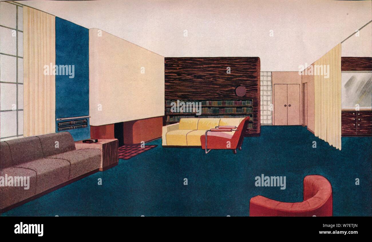 'Design for a Living Room', c1937. Artist: Gilbert Rohde Stock Photo ...