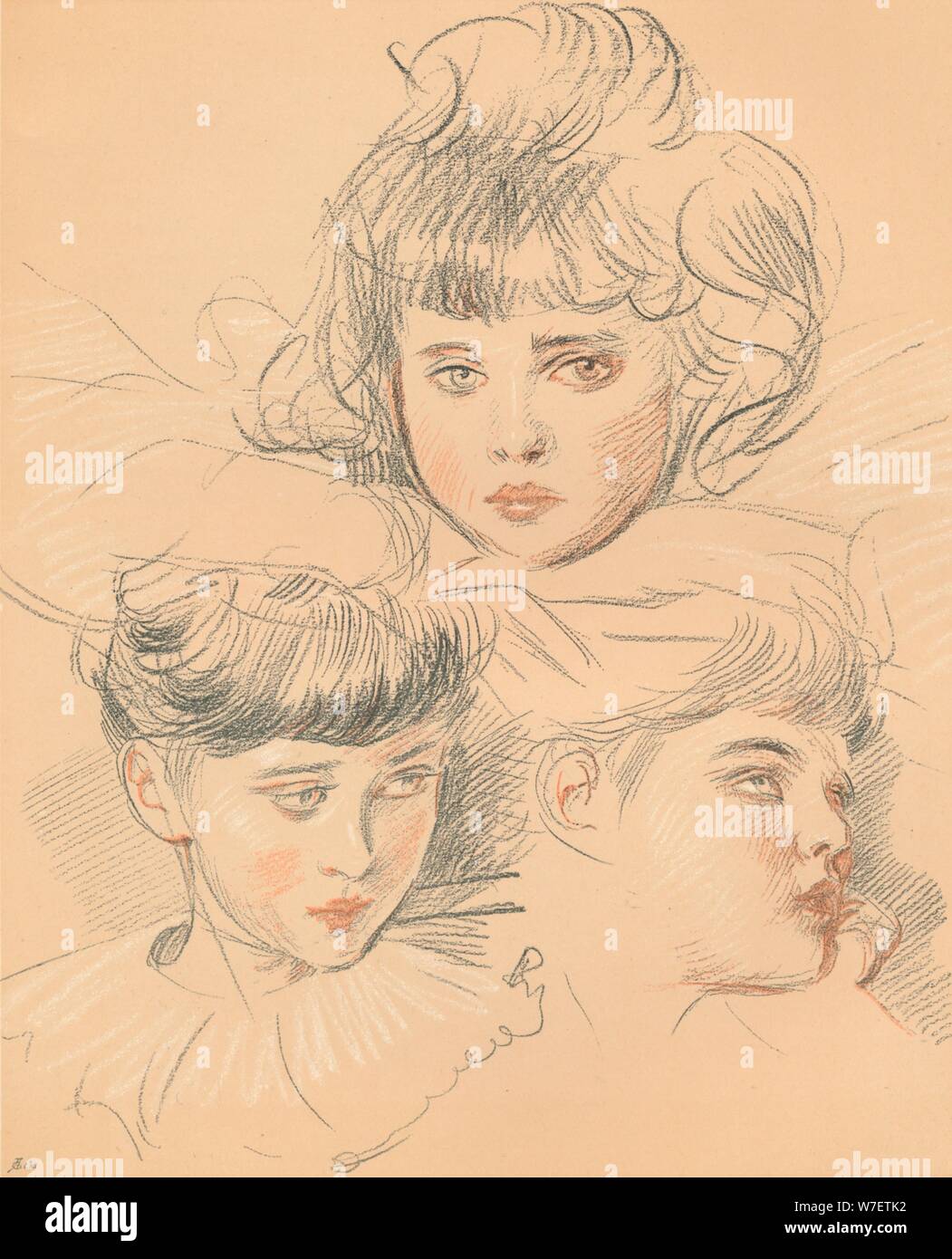 A sketch for a portrait of children, c1897. Artist: Paul Helleu Stock ...