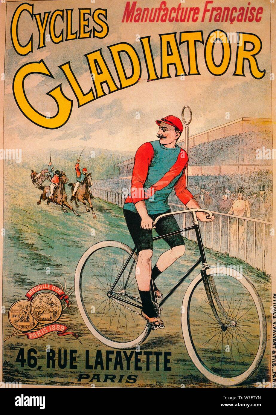 Advertisement for Cycles Gladiator bicycles, c1900. Artist: Unknown ...