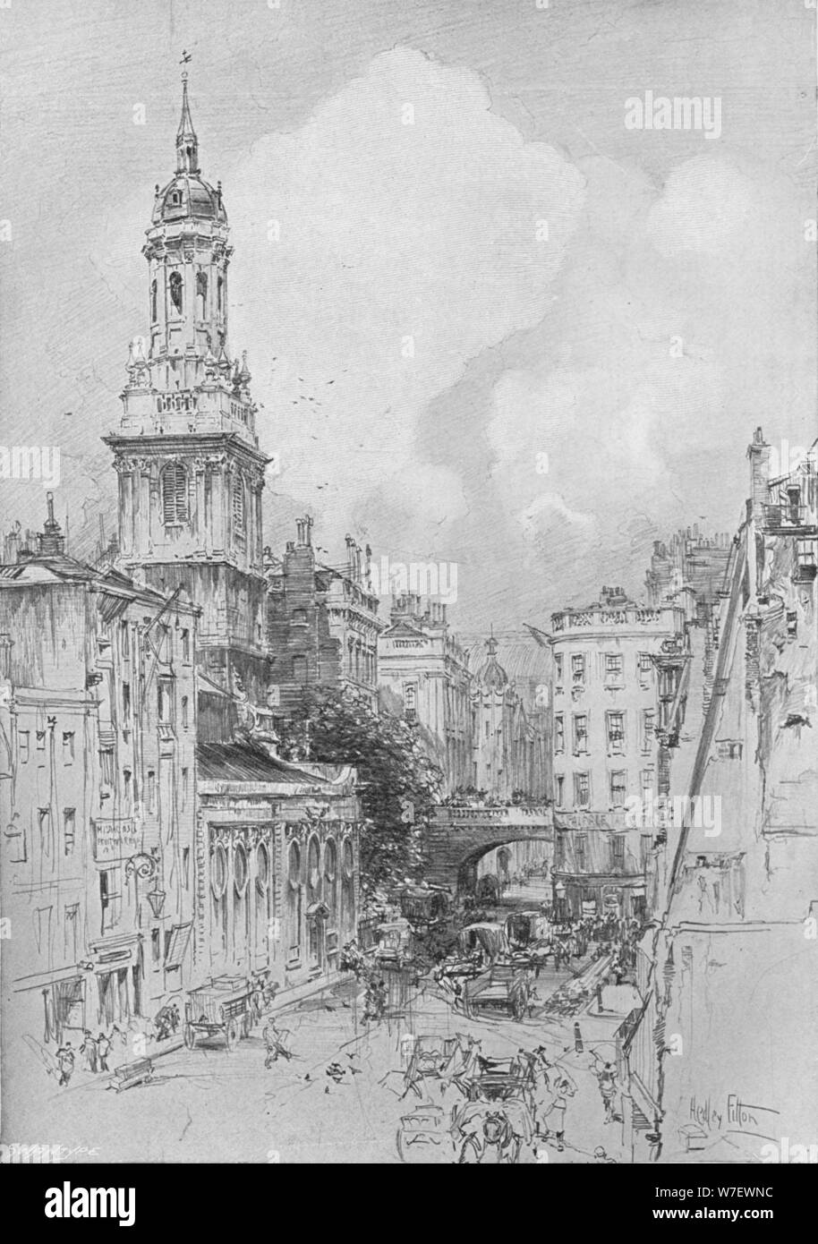 'St Magnus the Martyr showing the dry arch of London Bridge and the ...