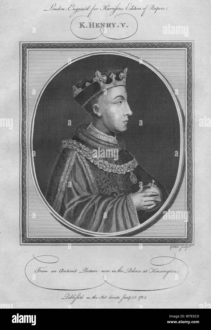 King Henry V, 1785. Artist: Anon Stock Photo - Alamy