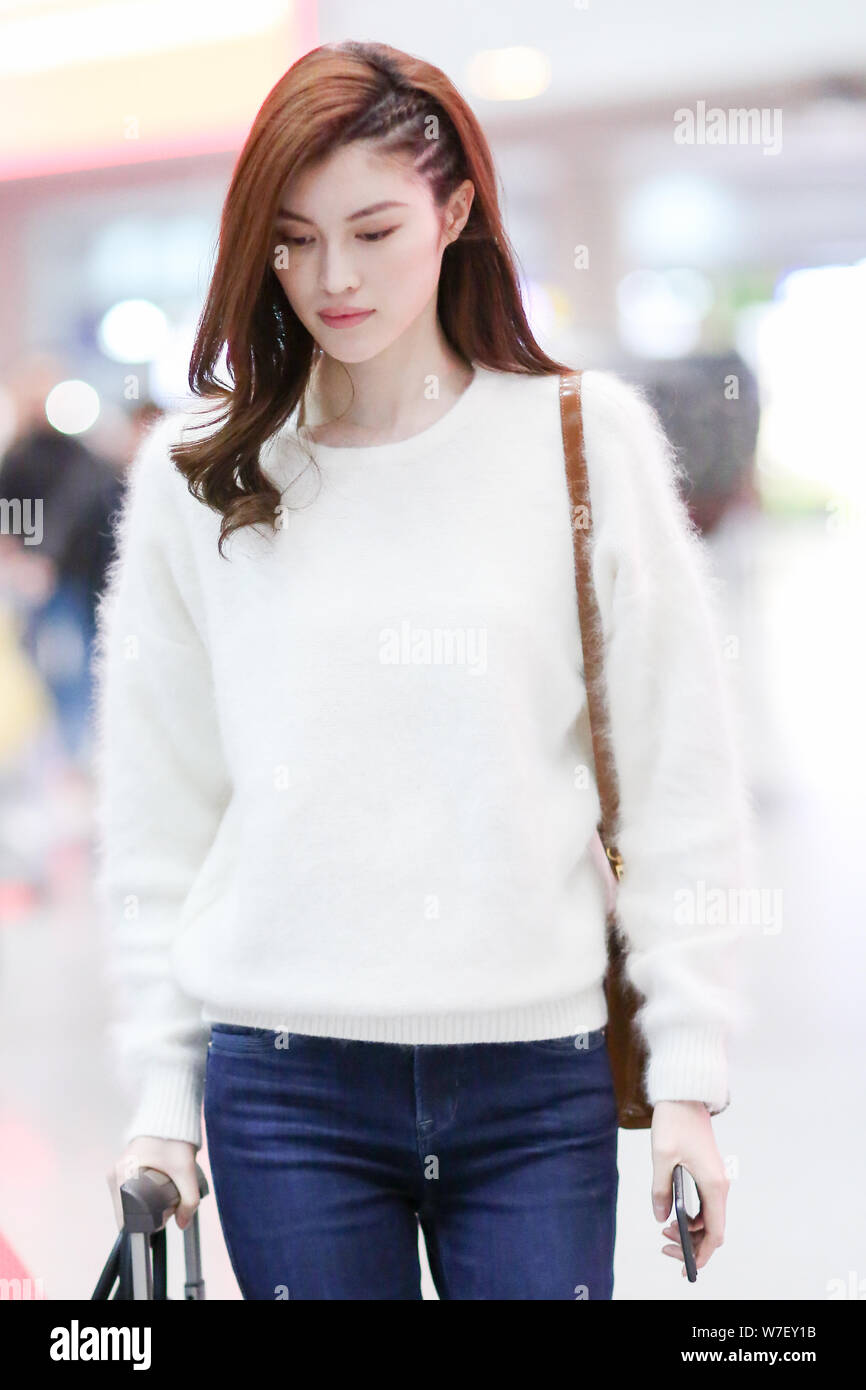 Chinese model He Sui is pictured at the Beijing Capital International ...