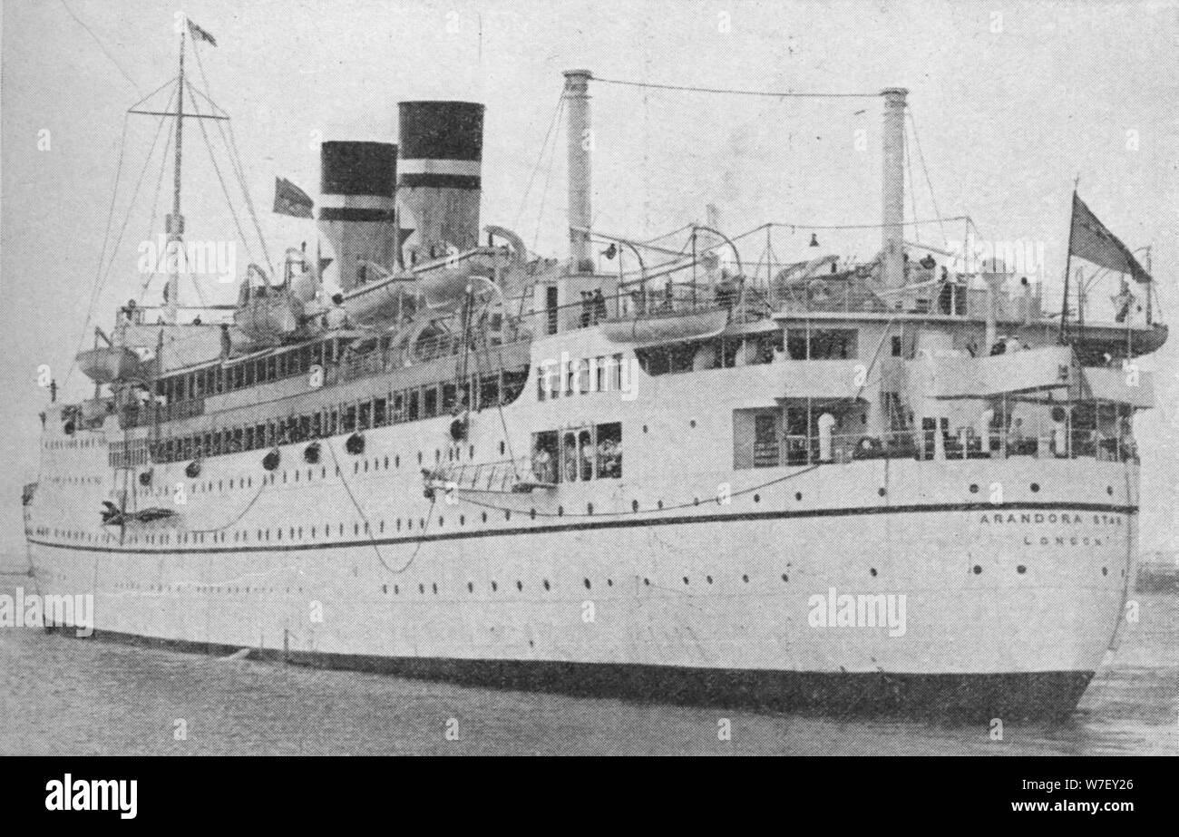 The Arandora Star at the start of a peace time voyage', c1938 (1940 ...