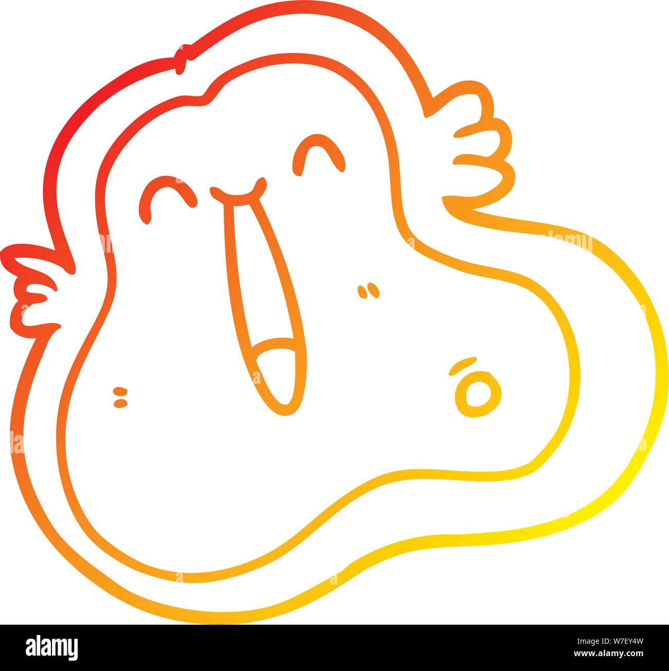 warm gradient line drawing of a cartoon germ Stock Vector Image & Art ...