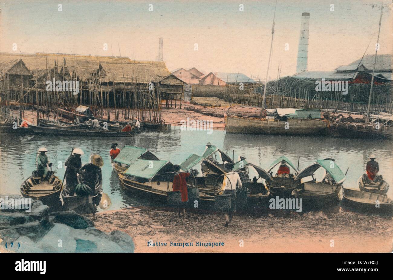 'Native Sampan Singapore', c1910. Artist: Unknown Stock Photo - Alamy
