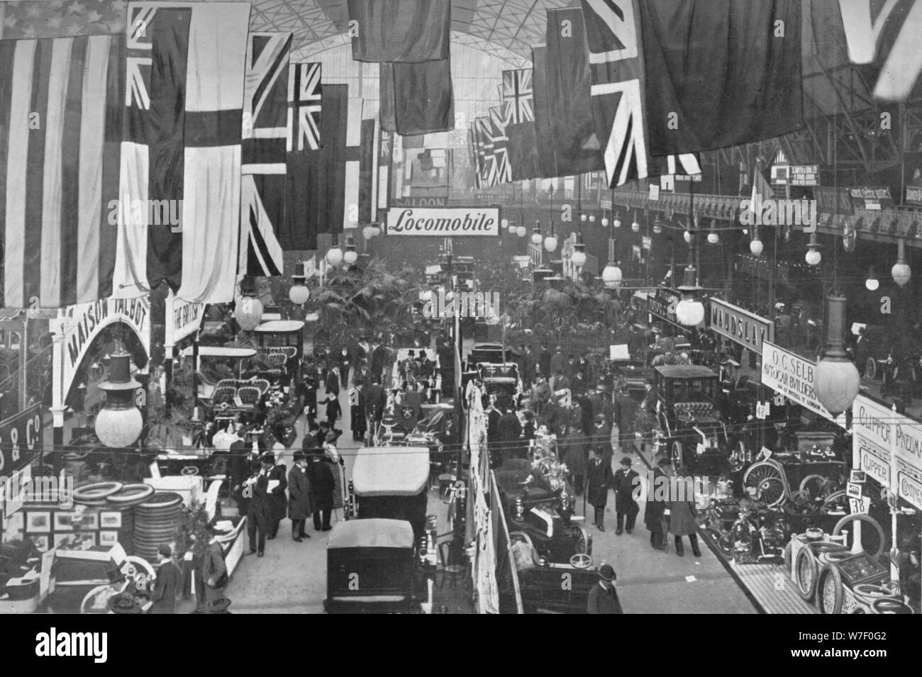 At an automobile exhibition, Agricultural Hall, Islington, London, 1902 ...