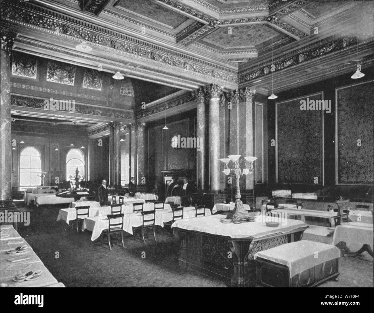 Coffee room of the Carlton Club, London, c1900 (1901). Artist: Unknown ...